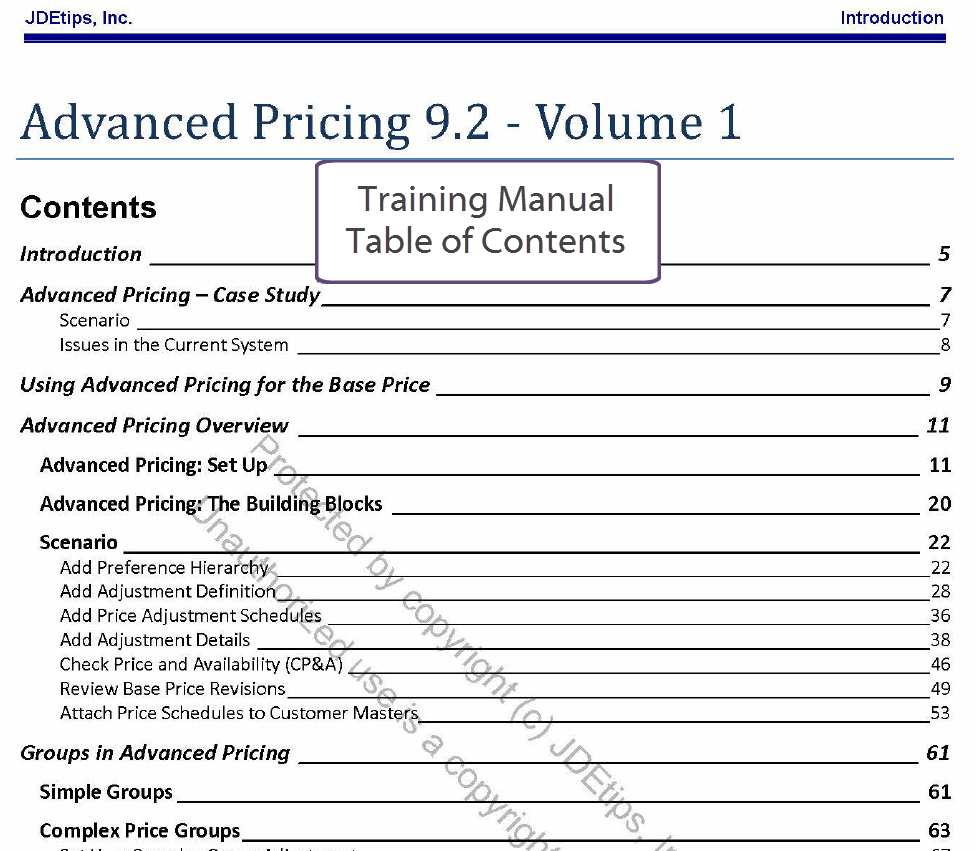JD Edwards Advanced Pricing Training
