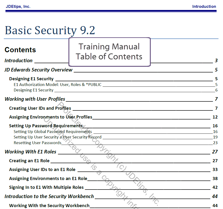 JD Edwards Security Training